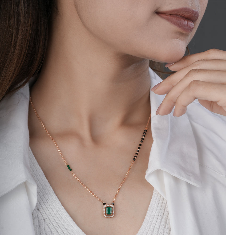 Emerald Elegance Diamond Mangalsutra